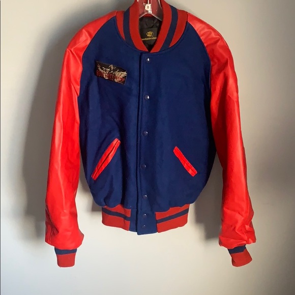 Hard Rock Cafe | Jackets & Coats | Mens Hard Rock Red Blue Ncaa Varsity ...